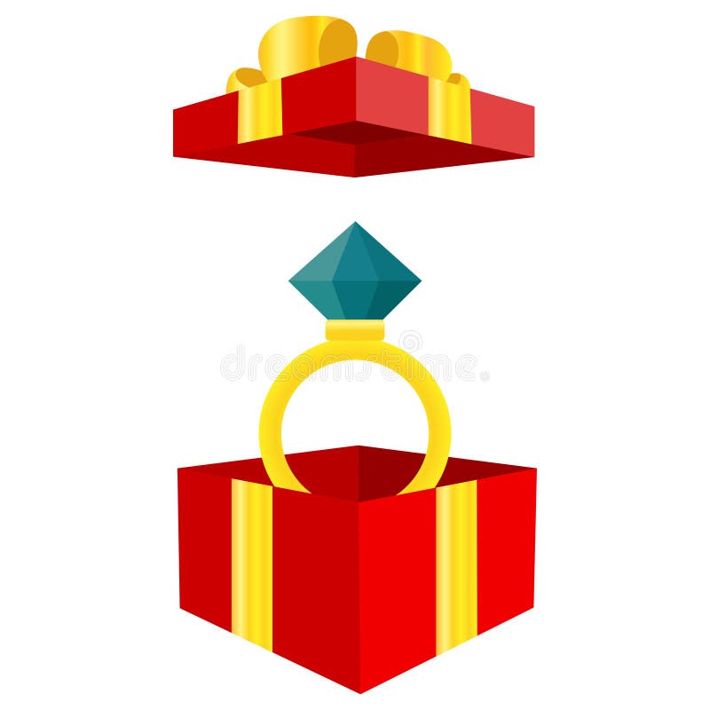 Illustration of a Ring in a Case on a White Background Stock Vector ...