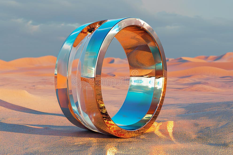 Illustration of a Ring in the Desert with Sand Dunes Stock Illustration - Illustration of object ...