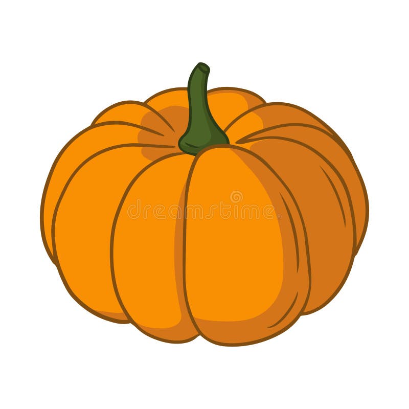 Illustration of a Ripe Pumpkin in Cartoon Style. Stock Vector ...