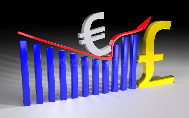 Illustration with Rising Graph Stock Illustration - Illustration of ...