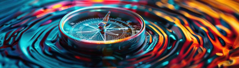 Compass with Risk Meter Closeup in Red,green,yellow 3d Render Stock ...