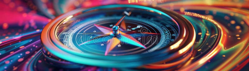 Compass with Risk Meter Closeup in Red,green,yellow 3d Render Stock ...