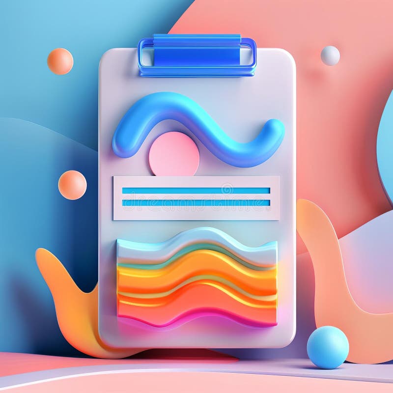 3 Illustration of a Risk Management Document Icon in 3D with a Colorful ...