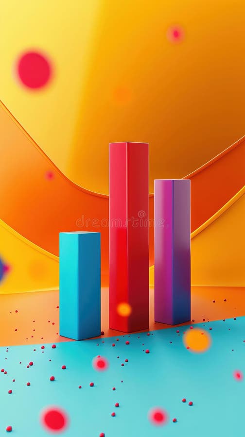 Illustration of a Risk Management Graph Icon in 3D on a Vibrant ...
