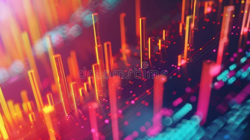 Illustration of a Risk Management Graph Icon in 3D on a Vibrant ...