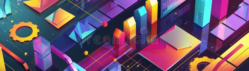 Illustration of a Risk Management Icon with Bright Dynamic Colors Stock ...