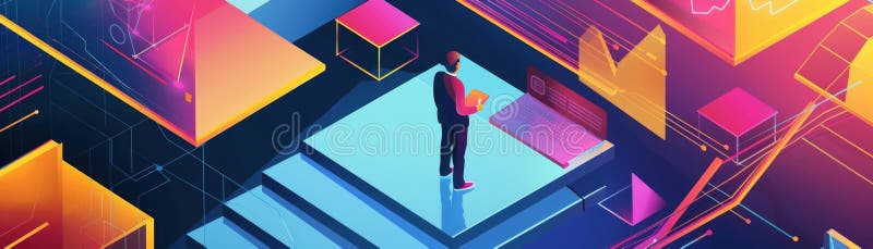 Illustration of a Risk Management Icon with Bright Dynamic Colors Stock ...
