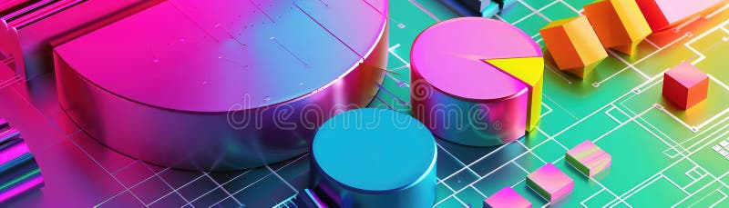 Illustration of Risk Management Tools in 3D on a Colorful Gradient ...