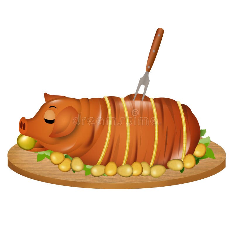Maidenwell Hotel Pig On A Spit Clipart