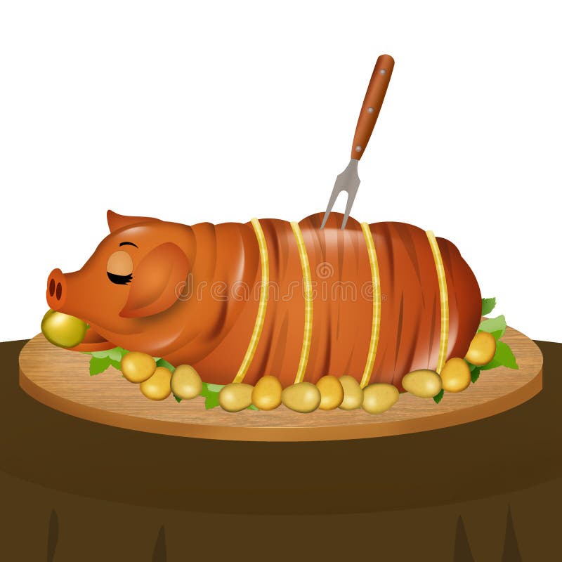Roast Pork Stock Illustrations – 8,273 Roast Pork Stock Illustrations ...