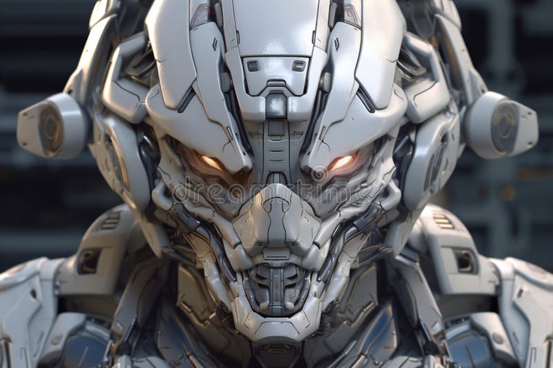 A Robot in Front of a White Background Stock Illustration ...