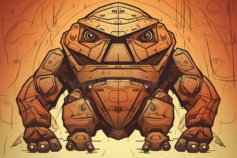 Robot on a Grunge Background, Stock Illustration - Illustration of ...