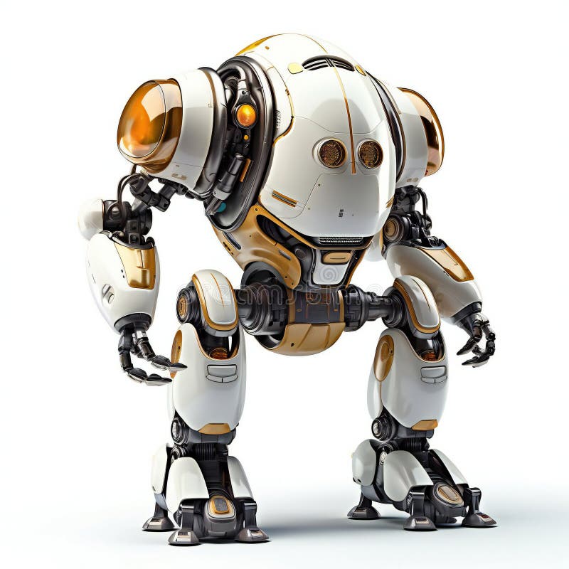 A Robot Isolated on a White Background Stock Illustration ...