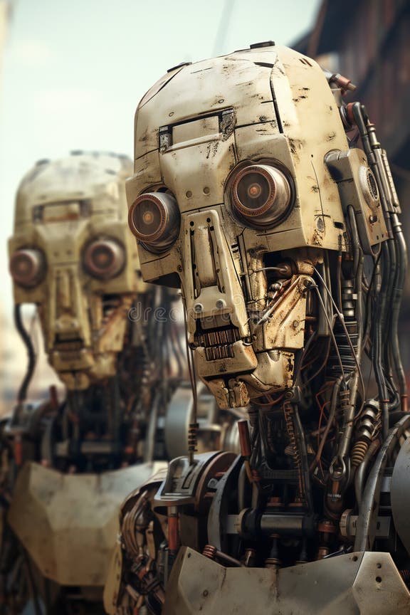 Robot Made of Old Rusty Metal, Concept of Technology and Artificial ...