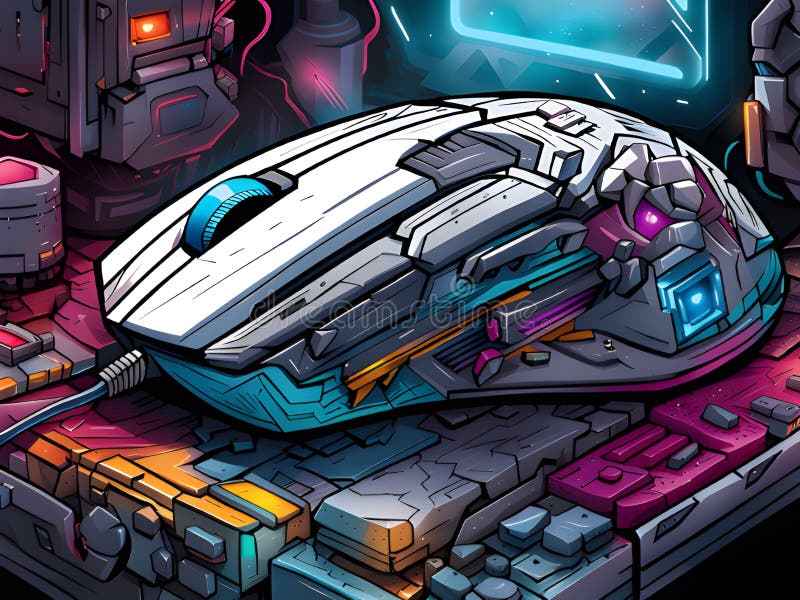 Illustration of a Robot Mouse of Computer Gaming Stock Illustration ...