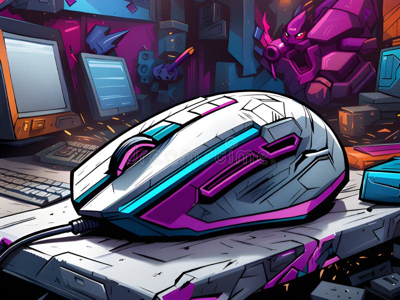 Illustration of a Robot Mouse of Computer Gaming Stock Illustration ...
