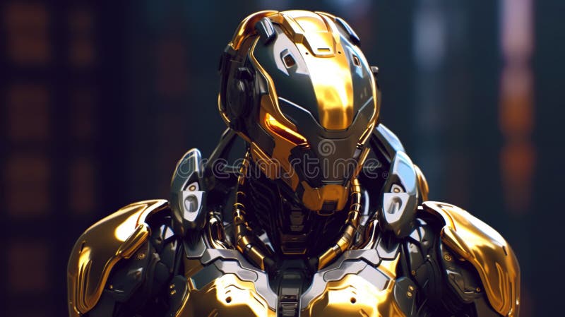 Robot Pilot of the Spaceship of the Future Stock Illustration ...