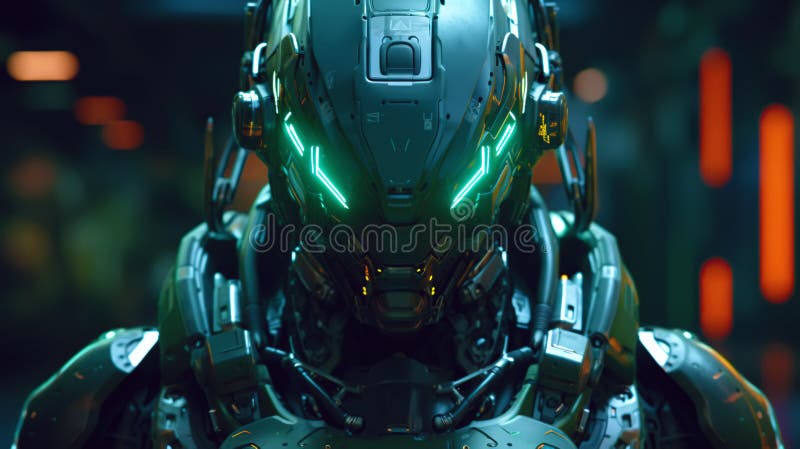 Robot Pilot of the Spaceship of the Future Stock Illustration ...