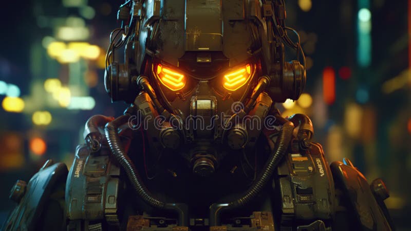 Robot Pilot of the Spaceship of the Future Stock Illustration ...