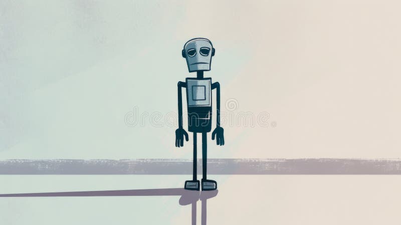 Minimalist Robot Illustration Stock Illustration - Illustration of ...
