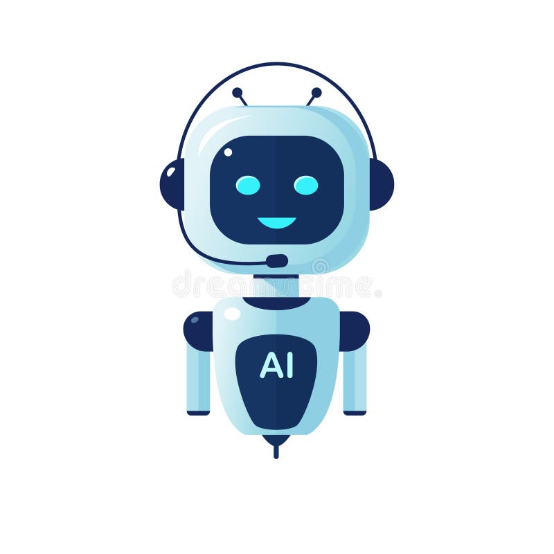 Cute Cartoon Robot. Vector Illustration of a Cute Little Robot. Stock ...
