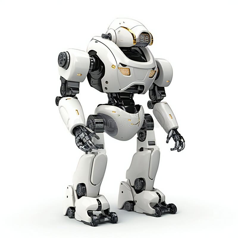 Robot on white background stock illustration. Illustration of machine ...