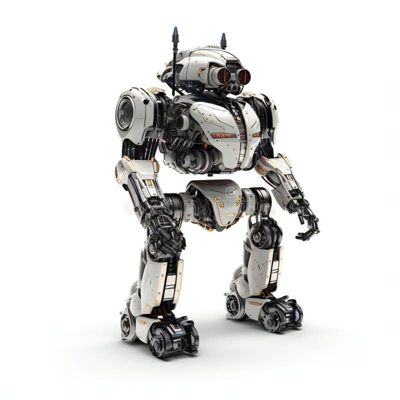 Robot on white background stock illustration. Illustration of render ...