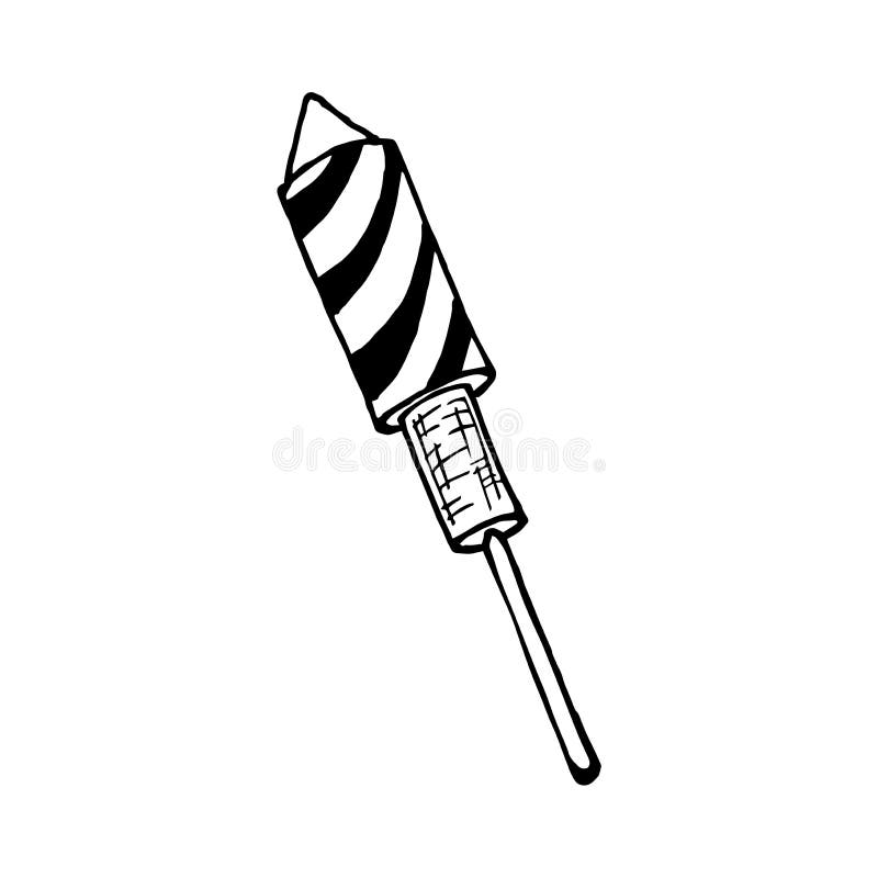 Black And White Firework Rocket Stock Illustration - Illustration of ...