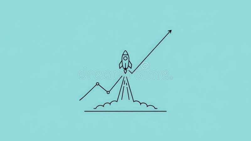 An Illustration of a Rocket Launching, Symbolizing Growth and Success ...