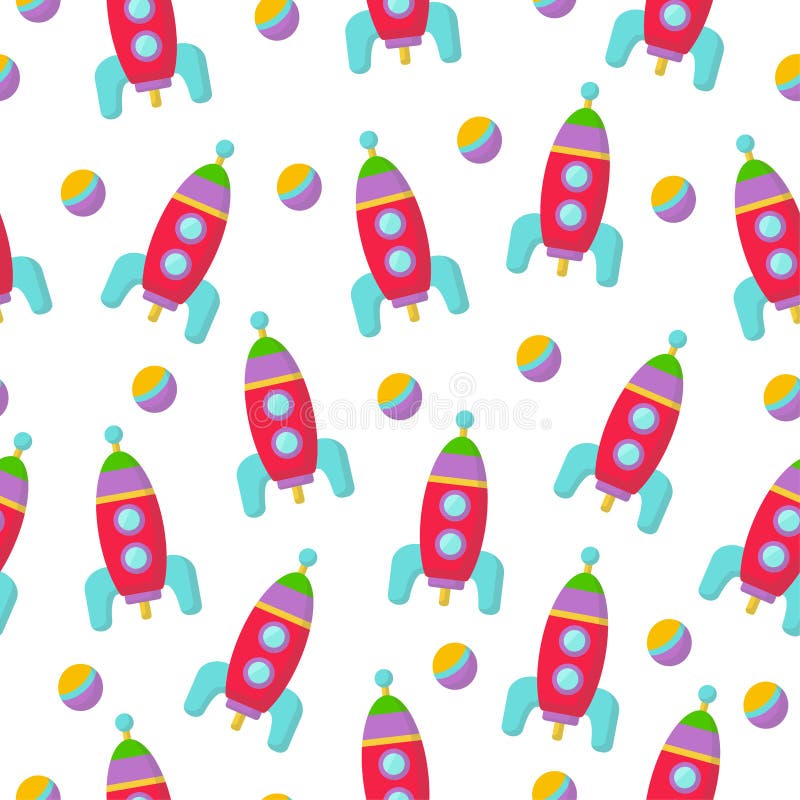 Illustration, Rocket, Toy on a White Background. Stock Vector ...