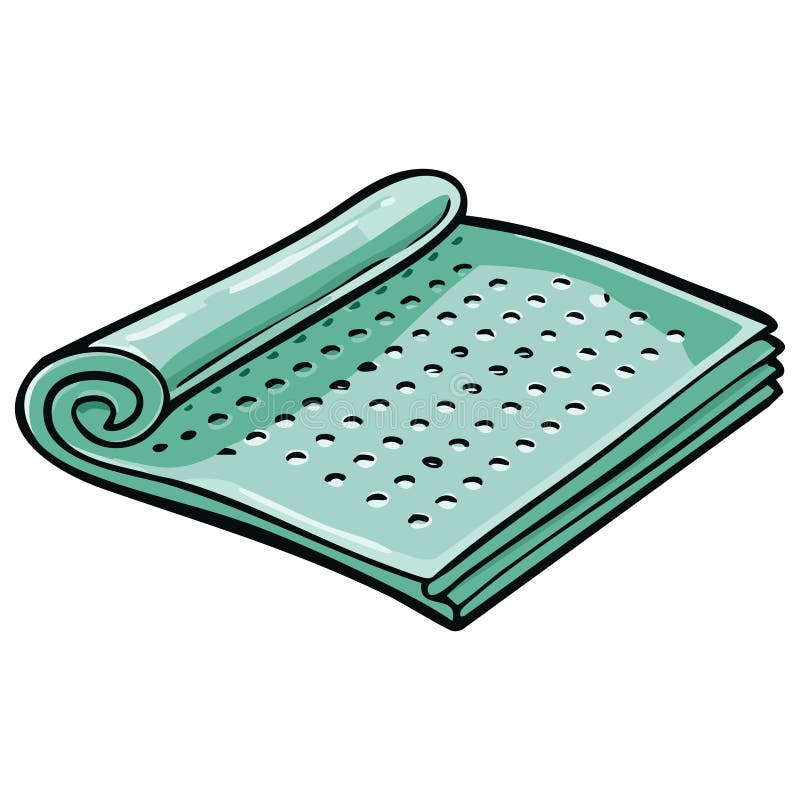 Illustration of Rolled Up Green Perforated Sheets Stacked Perforated ...