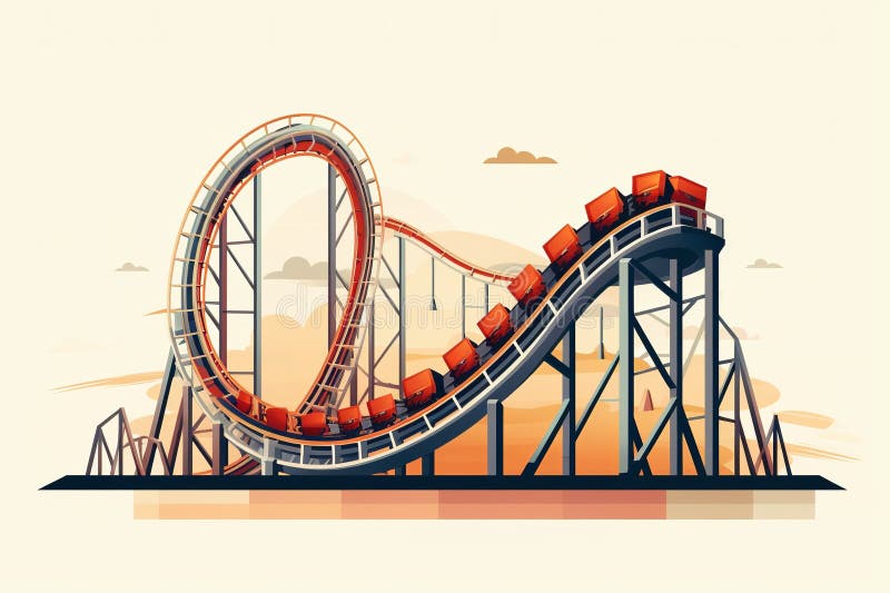 Illustration of Roller Coaster Vector Flat Minimalistic Isolated ...
