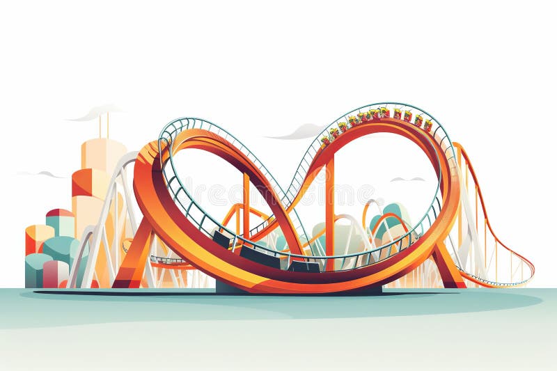 Illustration of Roller Coaster Vector Flat Minimalistic Isolated ...