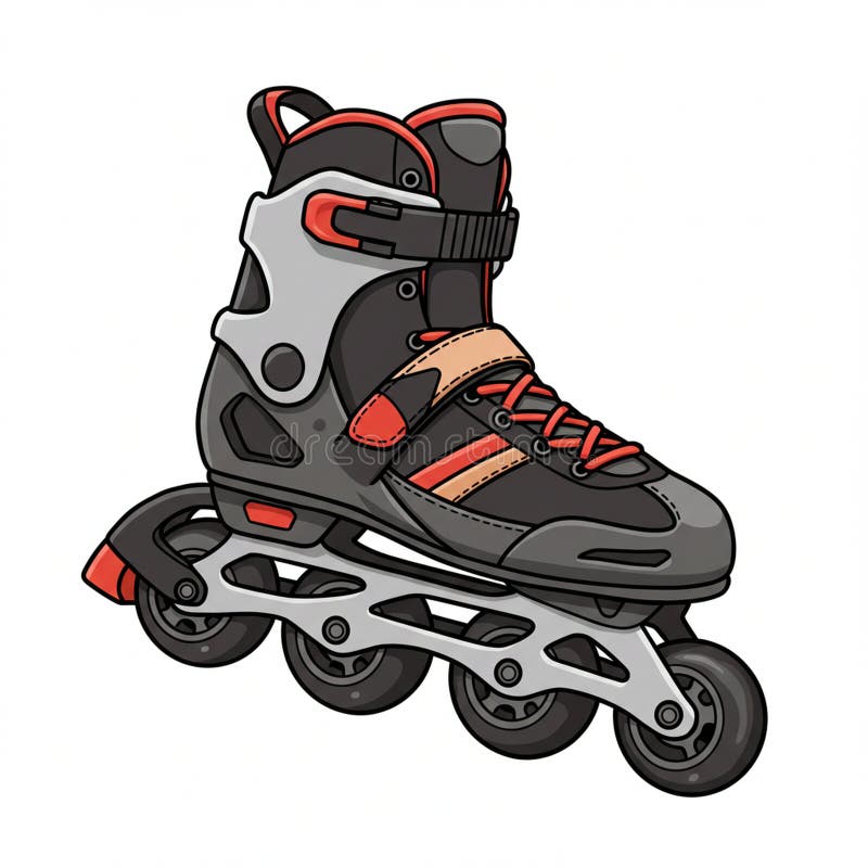 Illustration of a Rollerblade with a Modern Design. Features a Dark ...