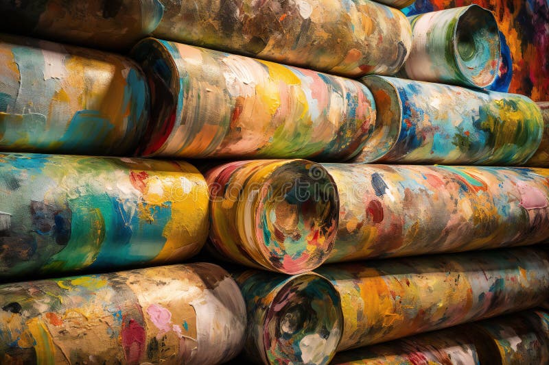 Rolls of Wallpaper Expressionist Art Style, Abstract, Textures Stock ...