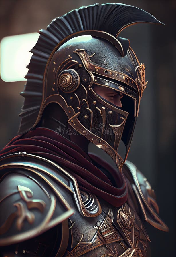 Illustration of a Roman Gladiator. Stock Illustration - Illustration of ...