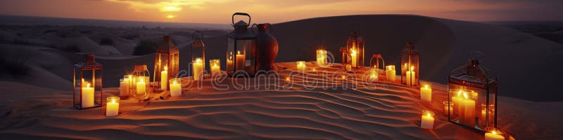Illustration, Romantic Night in the Desert,website Header, Generative ...