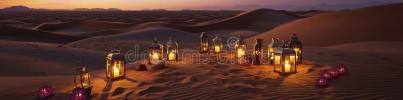 Illustration, Romantic Night in the Desert,website Header, Generative ...