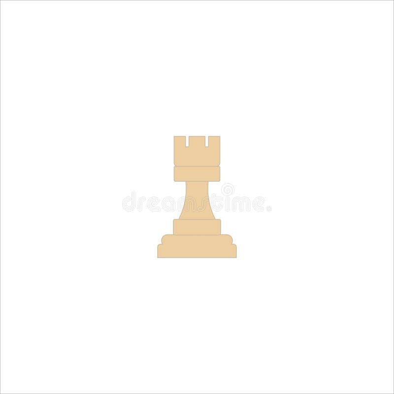 Illustration of a Rook Chess Figure Isolated on a White Background ...