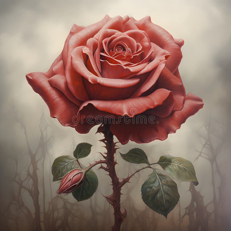 Illustration of a Rose Full of Thorns. Stock Illustration ...