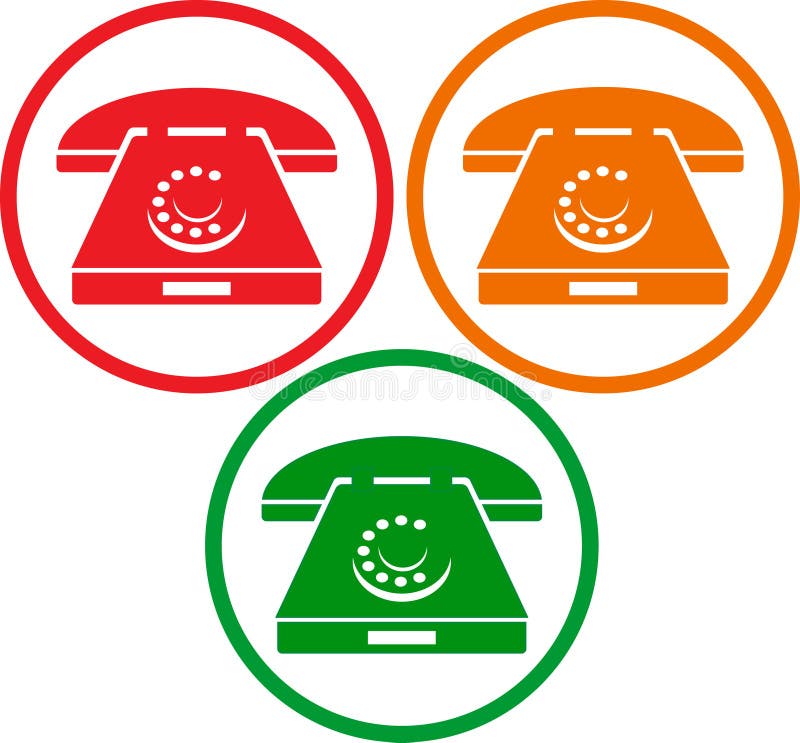 Illustration of a Rotary Phone Icon Stock Vector - Illustration of ...