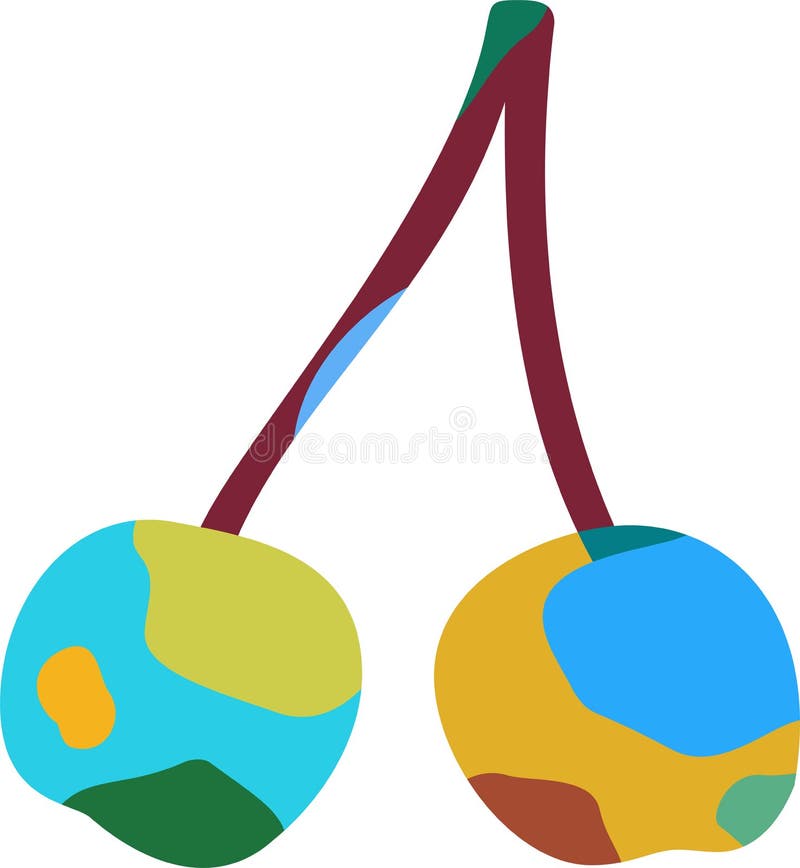 Psychedelic Color Fruit Illustration Stock Vector - Illustration of ...