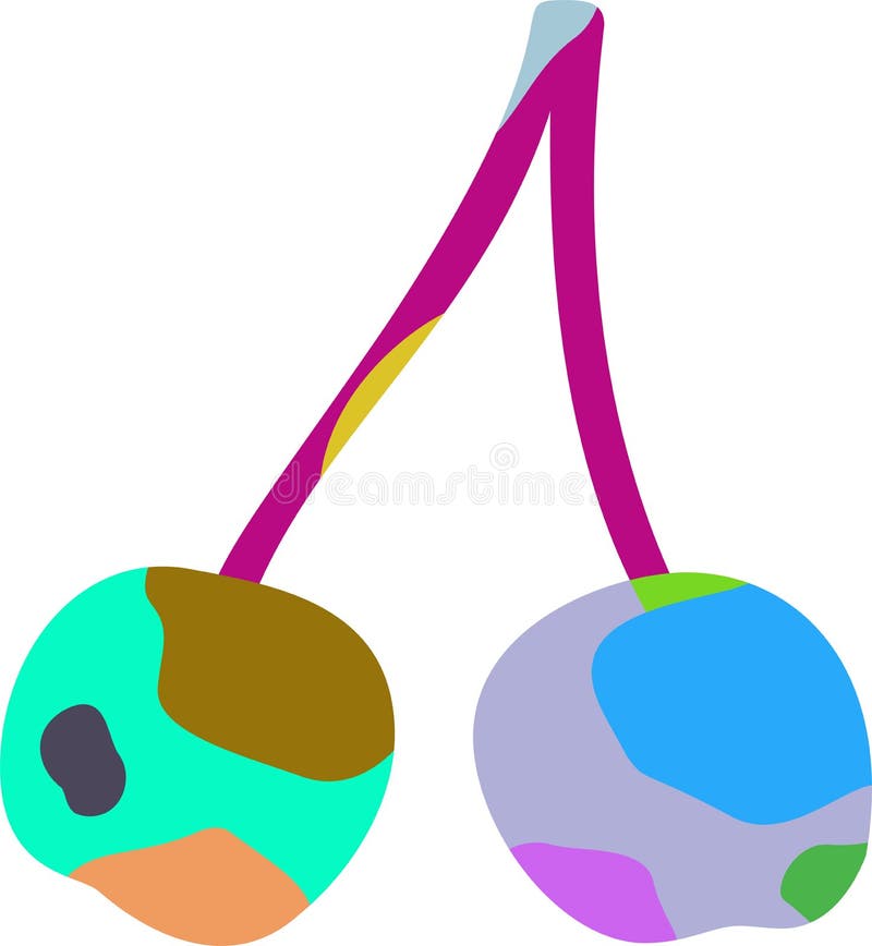 Psychedelic Color Fruit Illustration Stock Vector - Illustration of ...