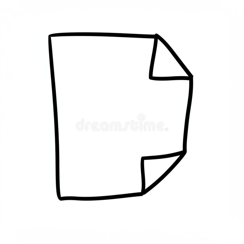 An Illustration of a Roughly Rectangular Piece of Paper with a Simple ...