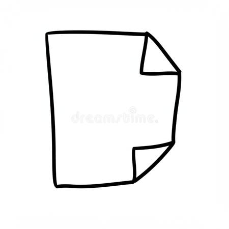 An Illustration of a Roughly Rectangular Piece of Paper with a Simple ...