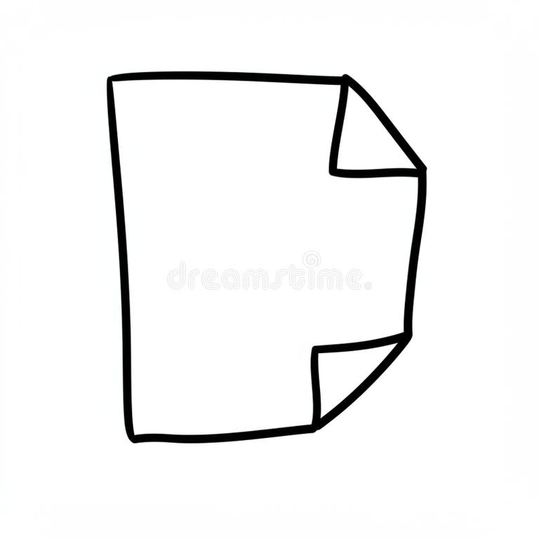 An Illustration of a Roughly Rectangular Piece of Paper with a Simple ...