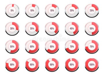 Illustration of Round Progress Bar. Circle Indicators Status. Loading ...