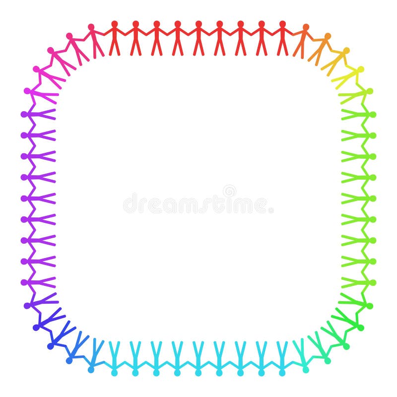 Crowd people border frame stock illustration. Illustration of friends ...