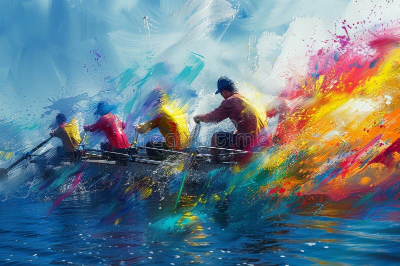Illustration of Rowing, Summer Olympic Games in Paris. Generative AI ...