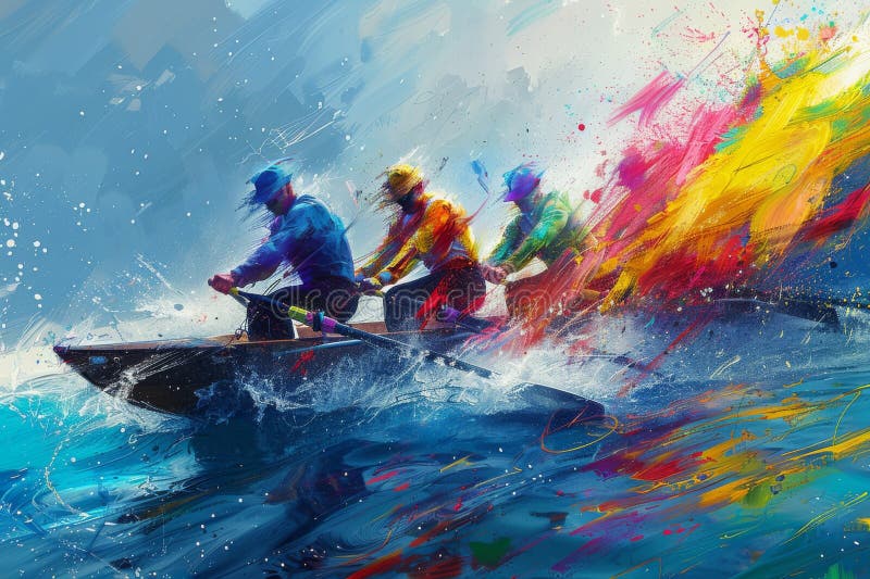 Illustration of Rowing, Summer Olympic Games in Paris. Generative AI ...